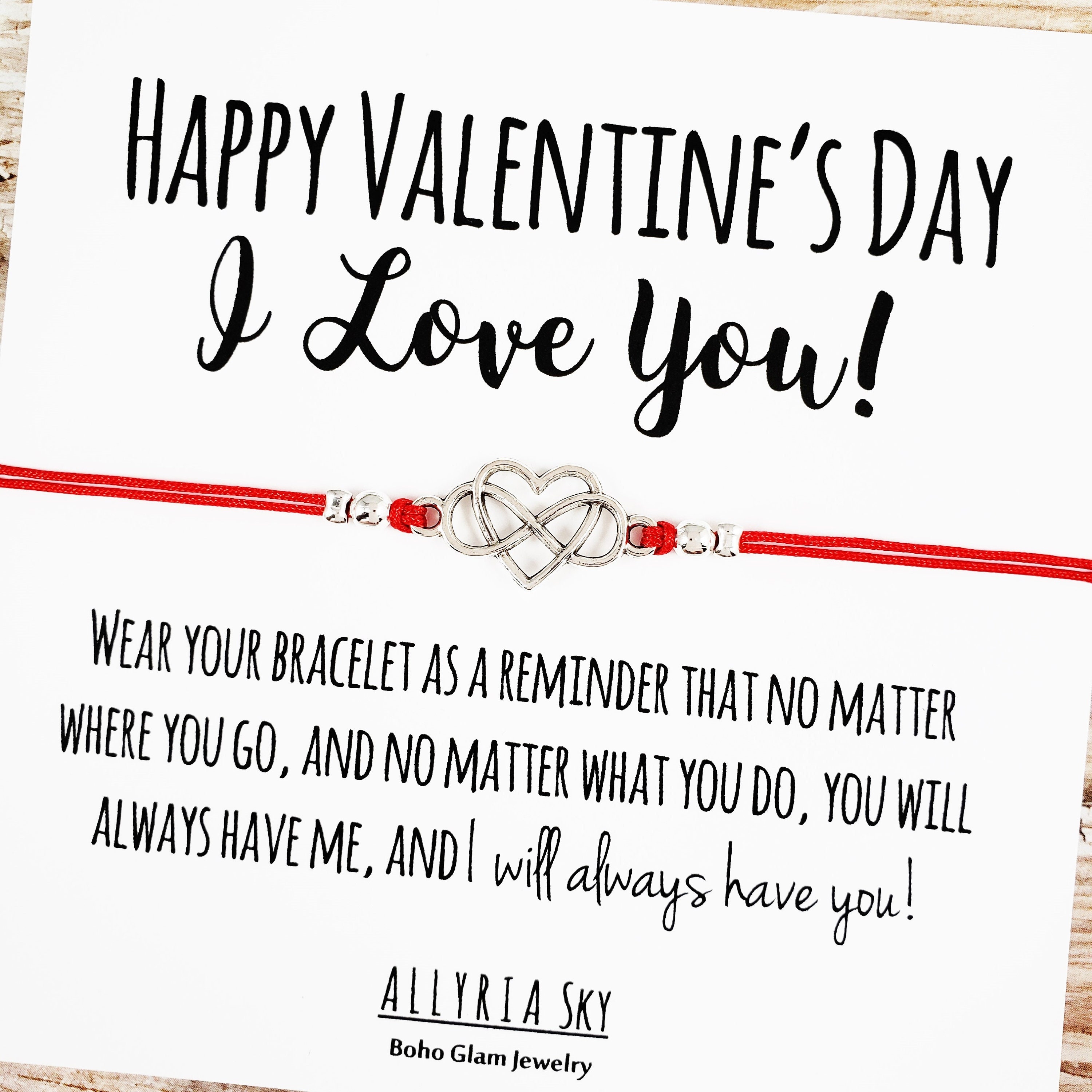 Friendship Bracelet With "happy Valentine's Day I Love You" Card | Best ...