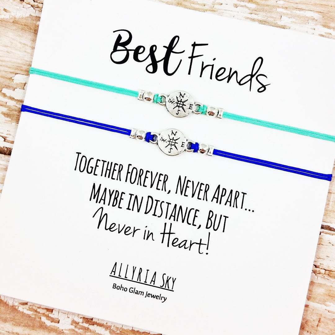 Set of Two Best Friend Bracelets With "together Forever" Card | Compass ...