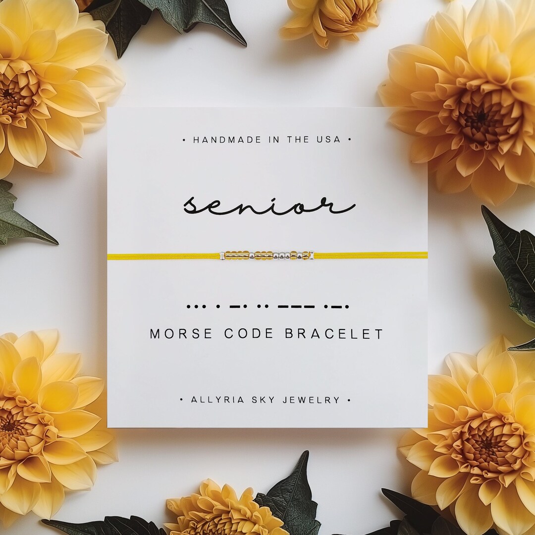Morse Code "senior" Gift Bracelet and Card, Back to School, off to ...
