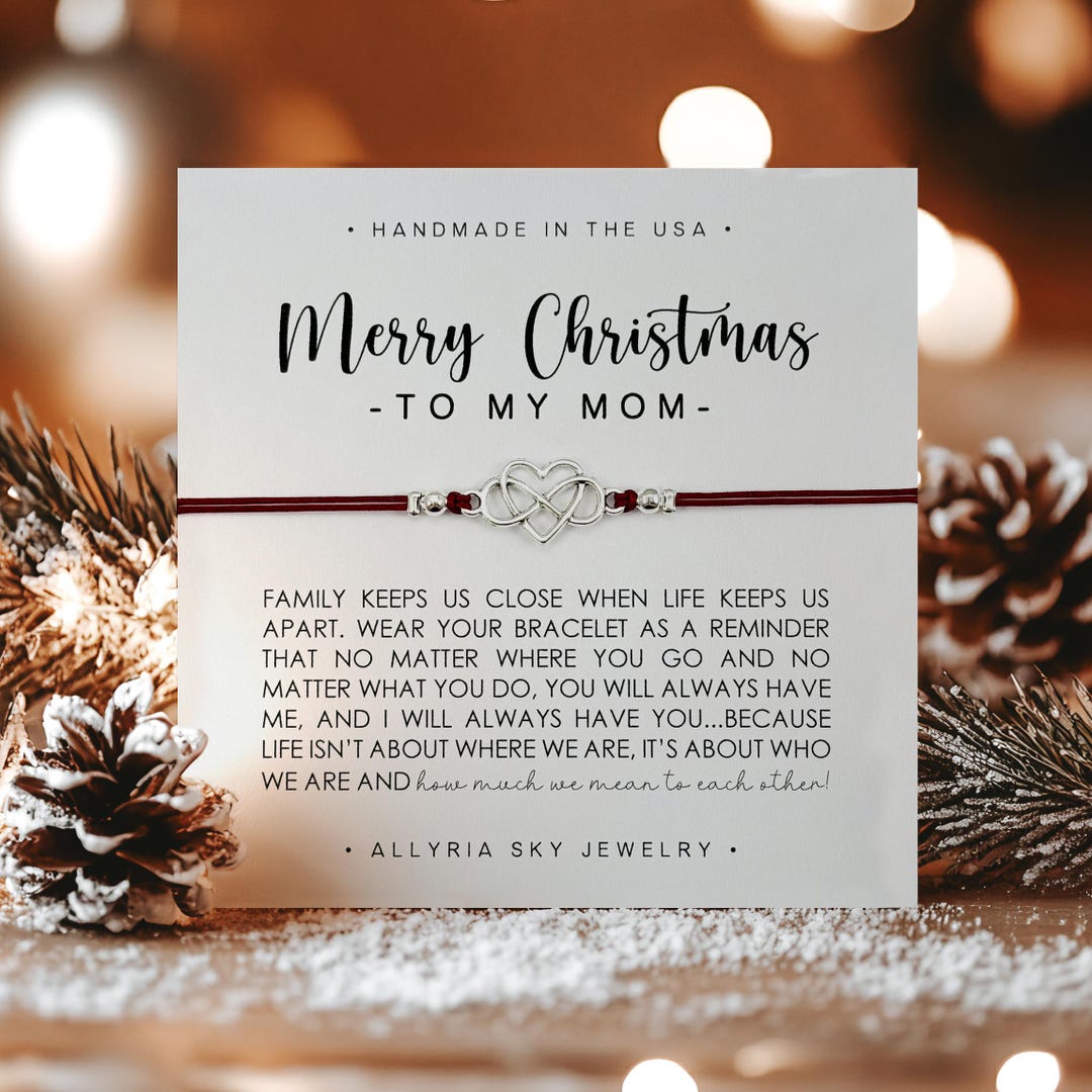 Mom Bracelet With Merry Christmas Card, Mom Christmas Gift, Mom ...