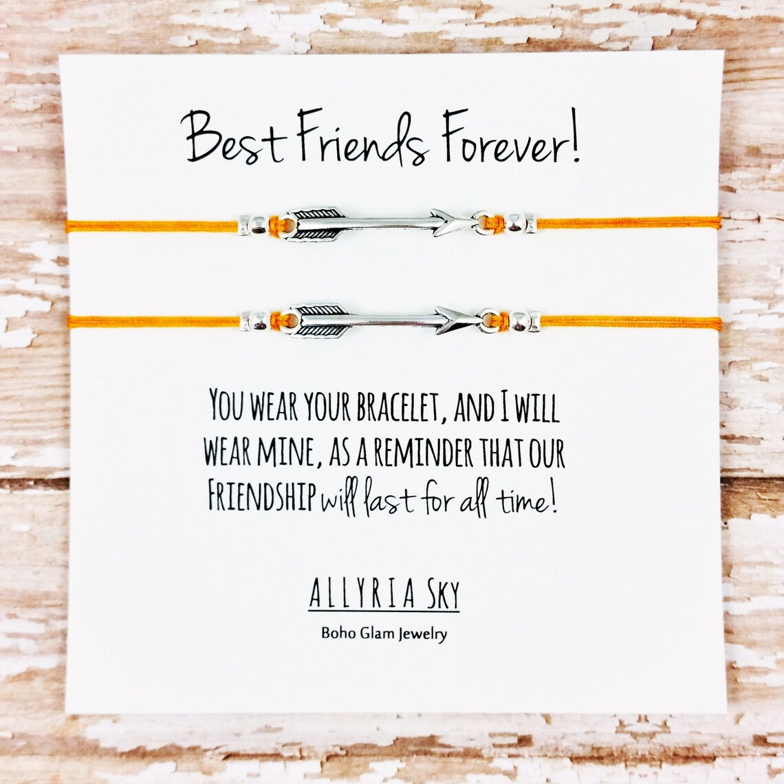 Set of Two Charm Friendship Bracelets With "best Friends Forever" Card ...
