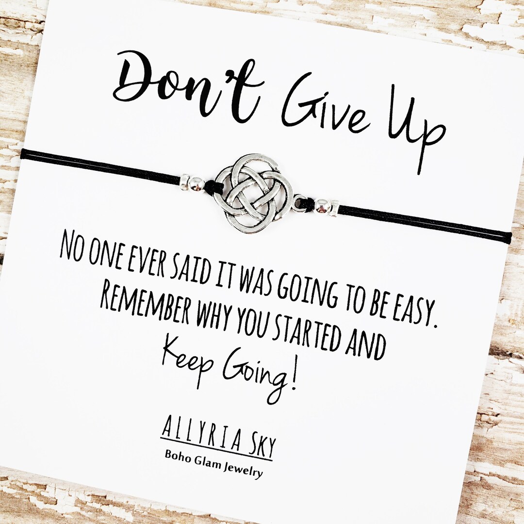 Friendship Bracelet With "don't Give Up" Card | Keep Going ...