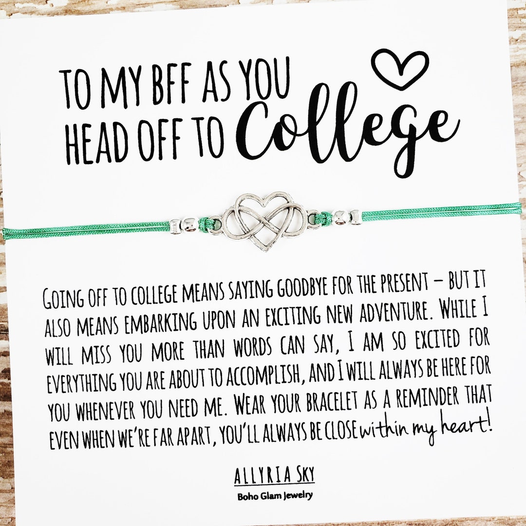 Friendship Bracelet With BFF "off to College" Card | BFF, Best Friend ...