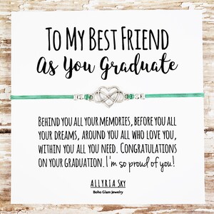 Best Friend Bracelet With Graduation Card | Best Friend Graduation Gift ...