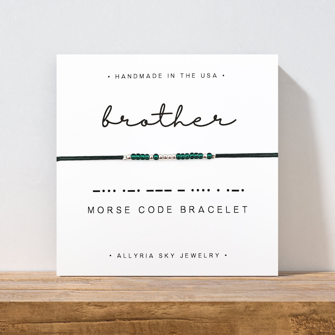 Morse Code "brother" Bracelet With Card, Brother Gift, Brother Bracelet ...