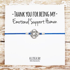 Friendship Bracelet With "emotional Support Human" Card | Best Friend ...