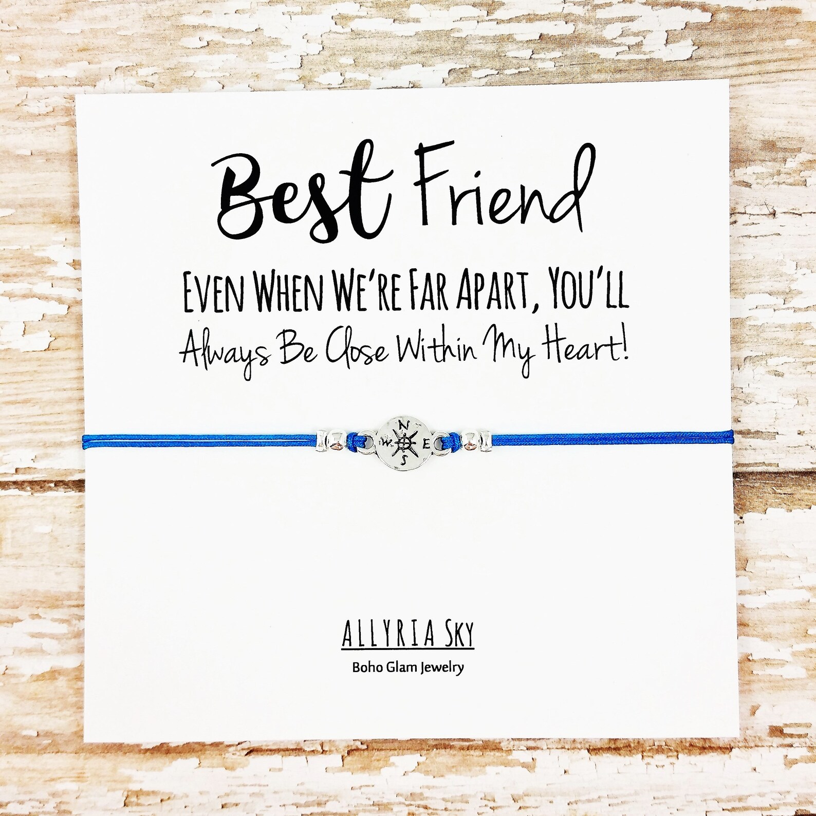 Friendship Bracelet Best Friend Gift Long Distance Friends Goodbye Card ...