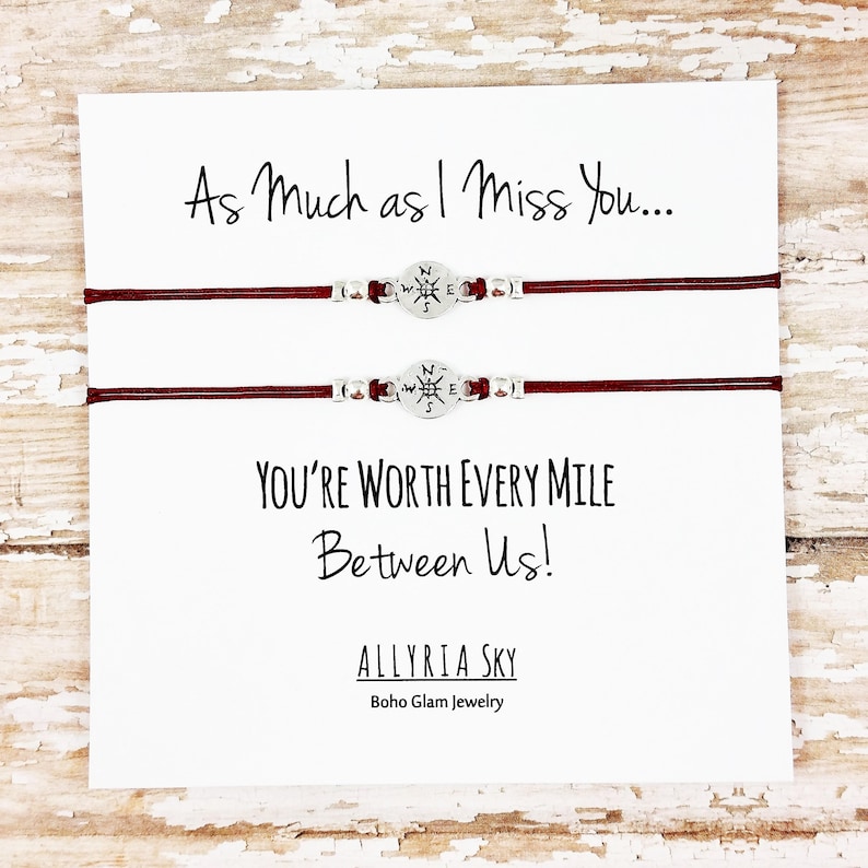 Set of Two Friendship Bracelets With "i Miss You" Card | BFF, Best ...