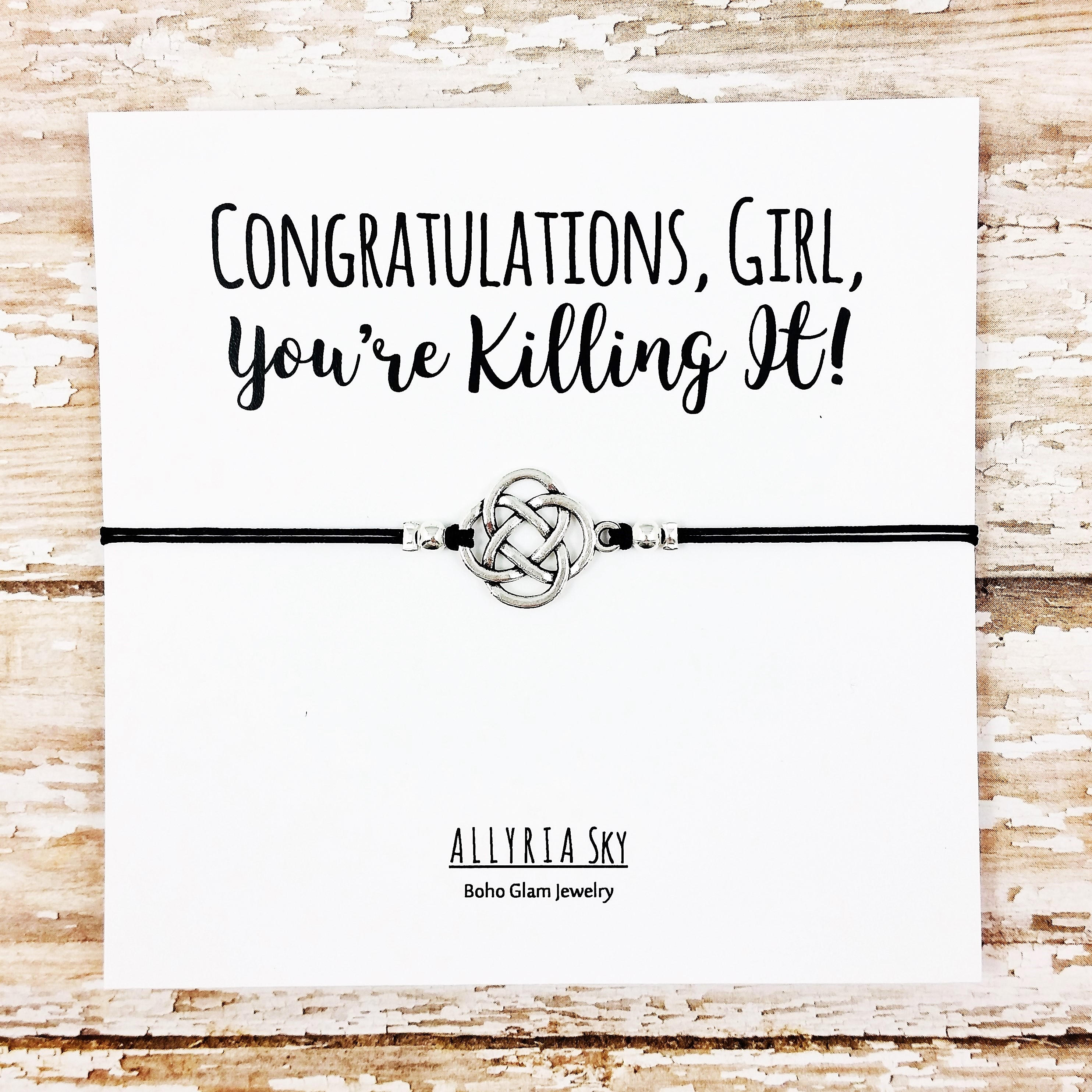 Friendship Bracelet With Congratulations Card | Best Friend Bracelet ...