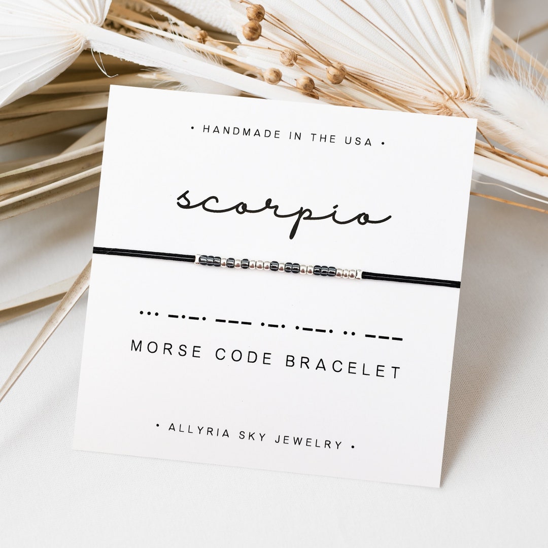 Scorpio Morse Code Bracelet, Scorpio Bracelet, Scorpio Gift, Scorpio Jewelry, Scorpio Birthday ...