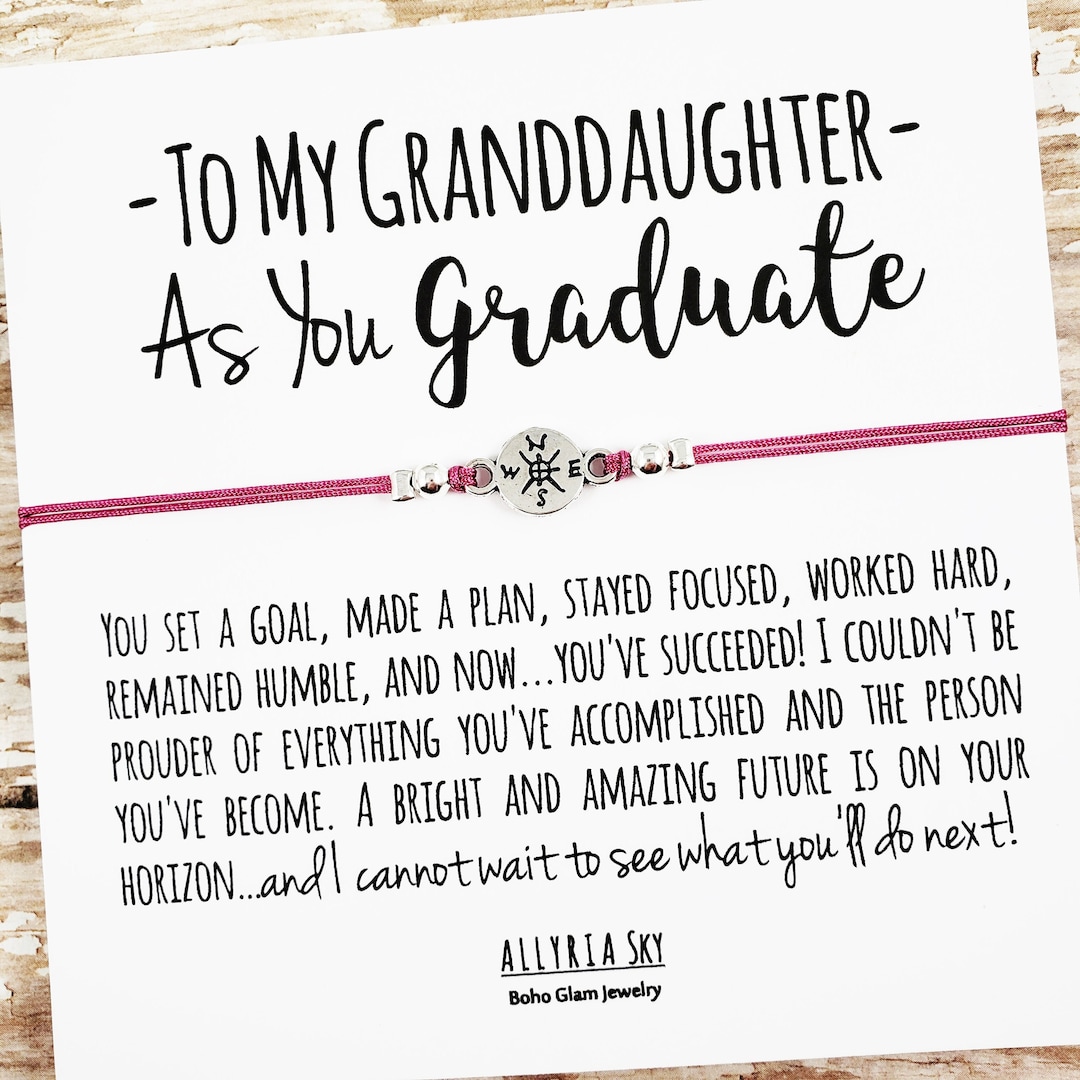 Granddaughter Graduation Gift Bracelet and Card, Granddaughter ...