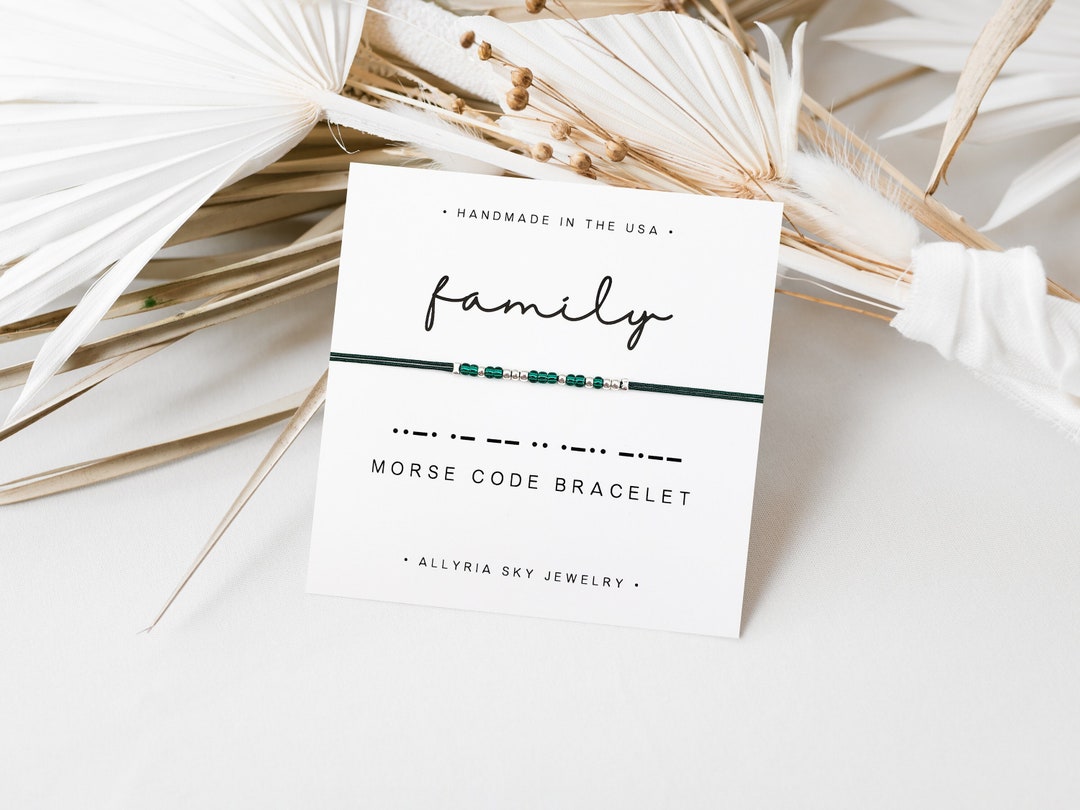 Family Morse Code Gift Bracelet and Card, Family Gift, Family Reunion ...