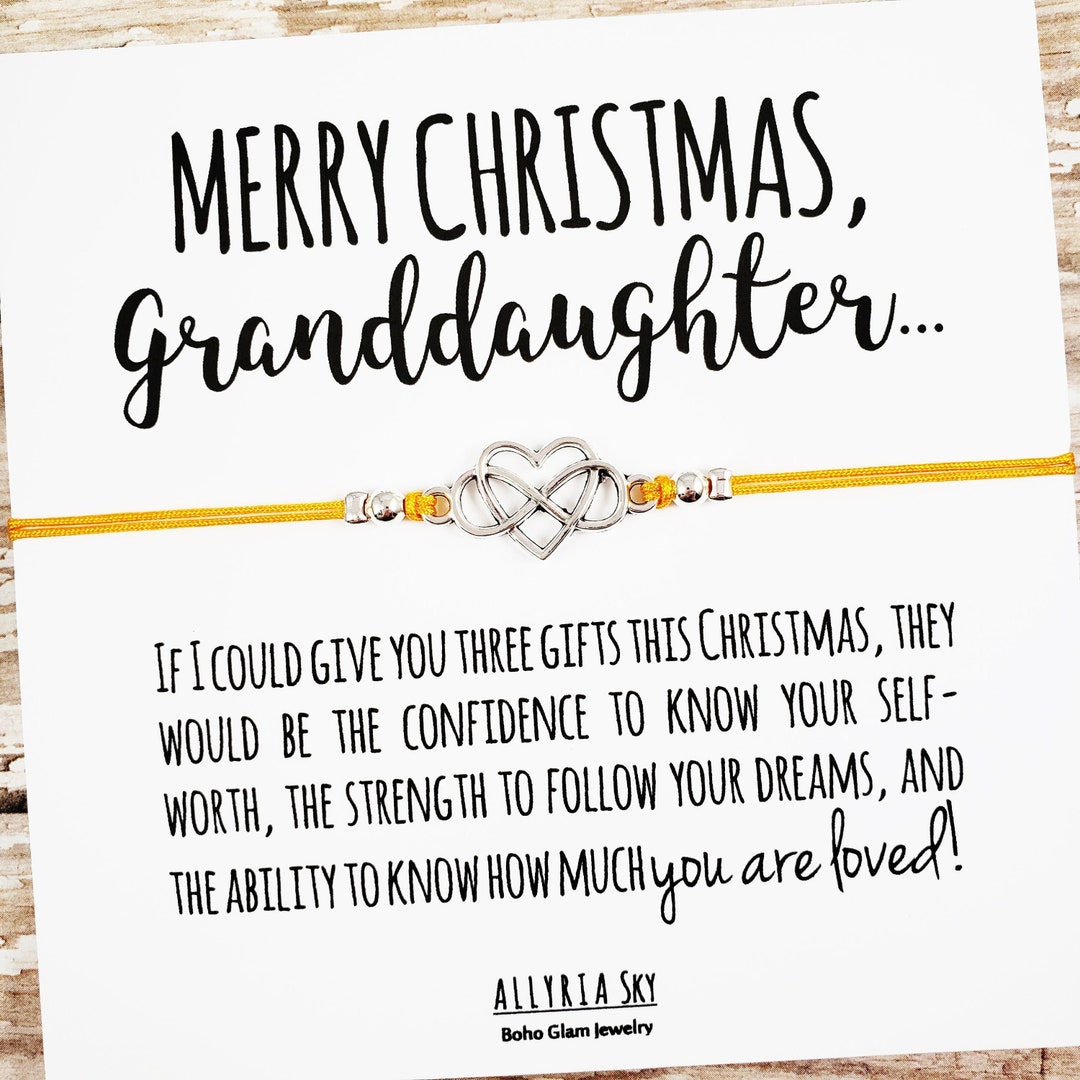 Friendship Bracelet With "merry Christmas, Granddaughter" Card ...