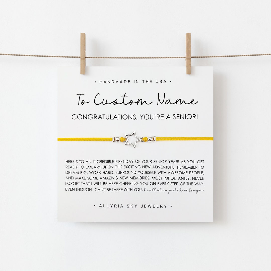 Personalized Senior Year Gift, Custom Senior Gift Bracelet, Back to ...