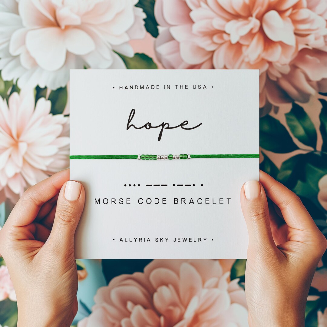 Hope Morse Code Gift Bracelet, Strength, Support, Encouragement, Get ...