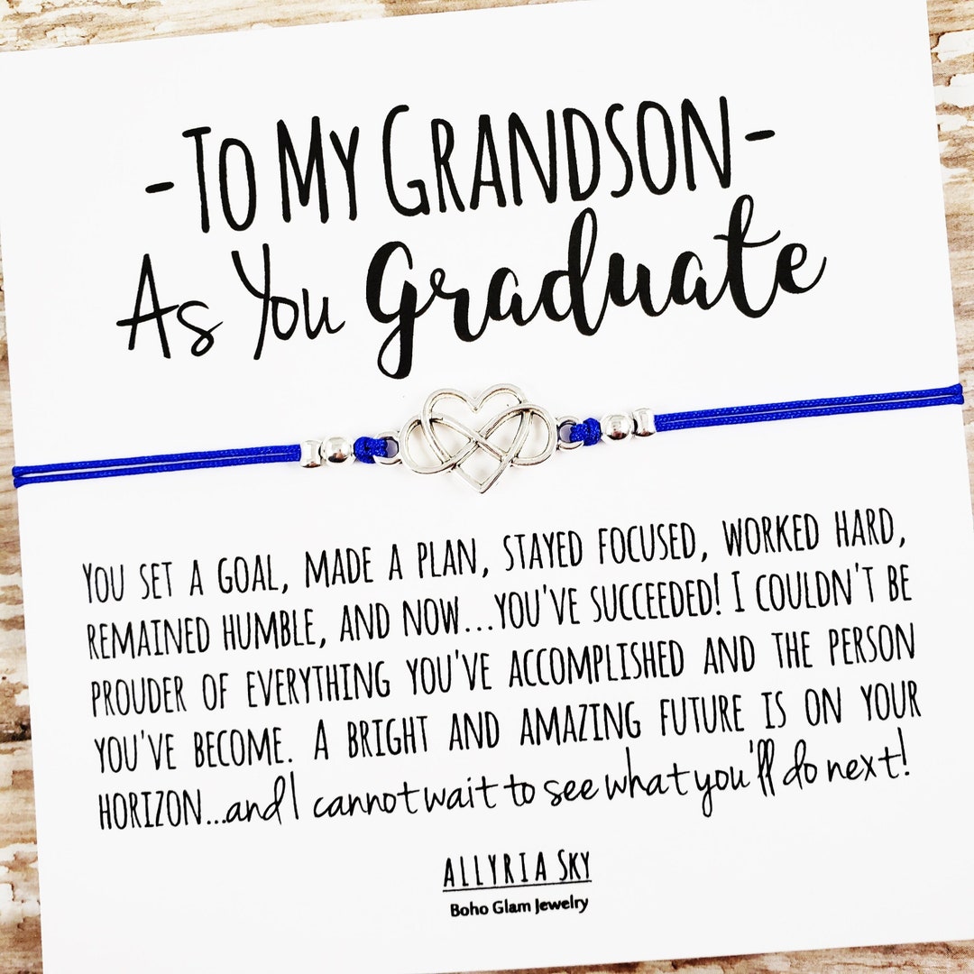Gift Bracelet With "grandson" Graduation Card, Grandson Graduation Gift ...