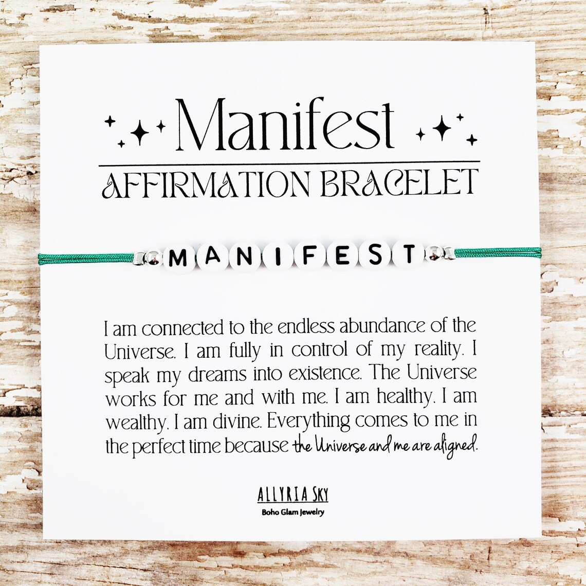 Manifest Bracelet and Card Letter Bracelet Word Bracelet - Etsy