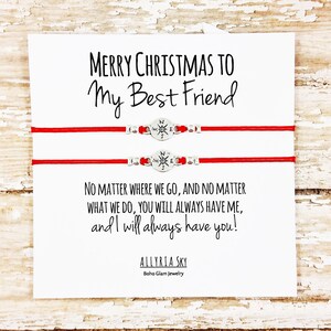 Set of Two Best Friend Bracelets With "merry Christmas" Card | Best ...