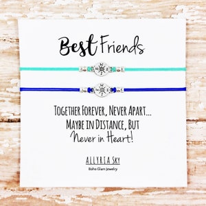 Set of Two Best Friend Bracelets With "together Forever" Card | Compass ...