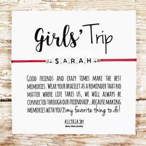 Personalized Girls' Trip Gift, Custom Word Bracelet, Best Friend ...