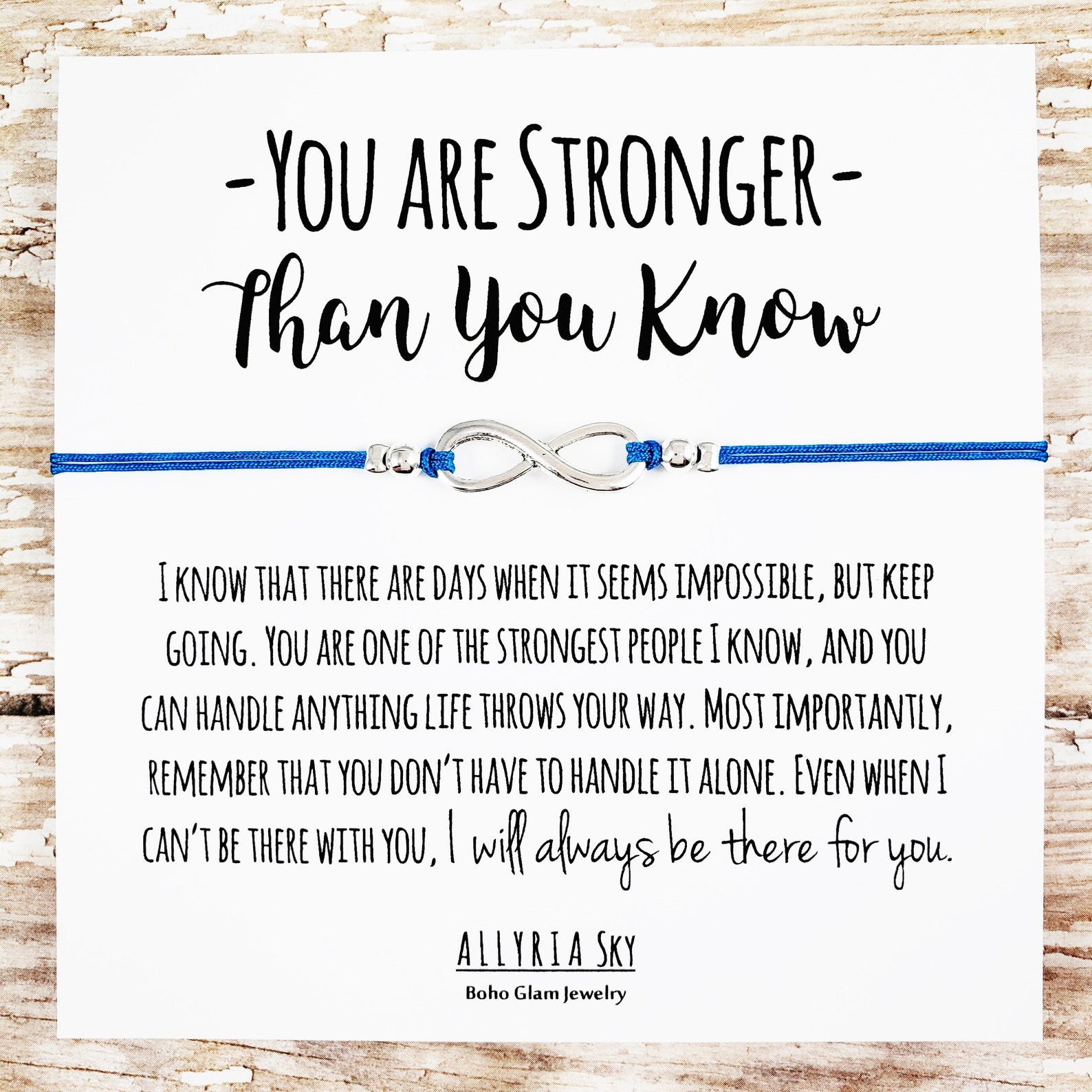 Friendship Bracelet With "stronger Than You Know" Card | Support ...