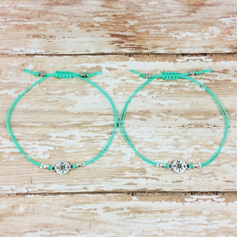 Set of Two Charm Friendship Bracelets with Distance | Etsy