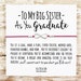 Gift Bracelet With "big Sister" Graduation Card, Big Sister Graduation ...