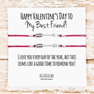 Set of Two Charm Friendship Bracelets With "happy Valentine's Day" Card ...