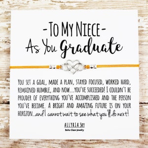 Gift Bracelet With "niece" Graduation Card, Niece Graduation Gift, Aunt ...
