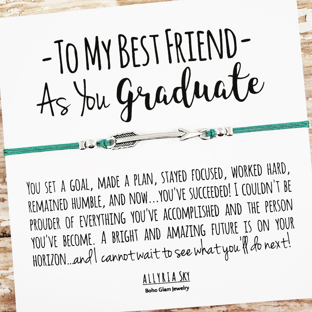 Best Friend Graduation Gift Bracelet and Card, Best Friend Graduation ...