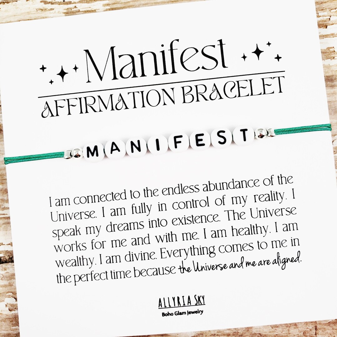 Manifest Bracelet and Card, Letter Bracelet, Word Bracelet ...