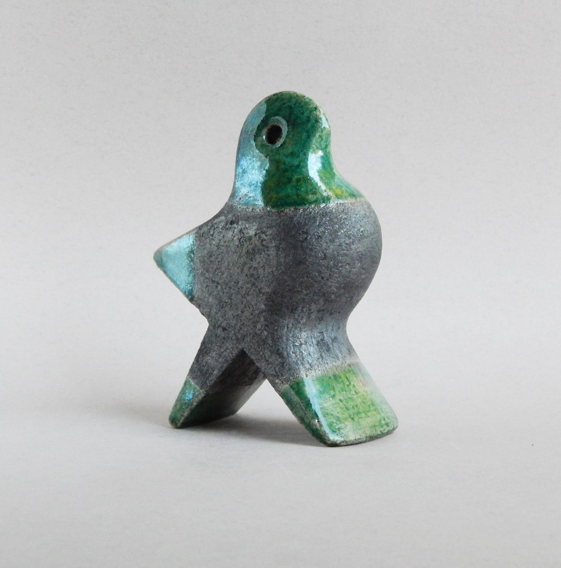 Ceramic Sculpture blue Birdpottery Handmade bird | Etsy