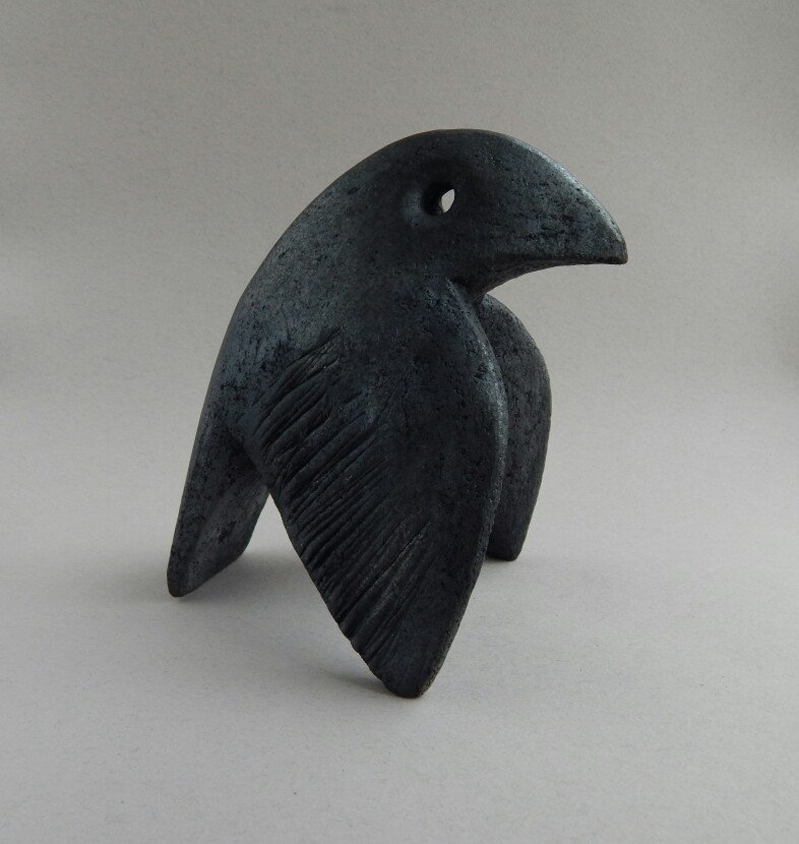 Ceramic Sculpture raven a Figure of a Raven a | Etsy UK