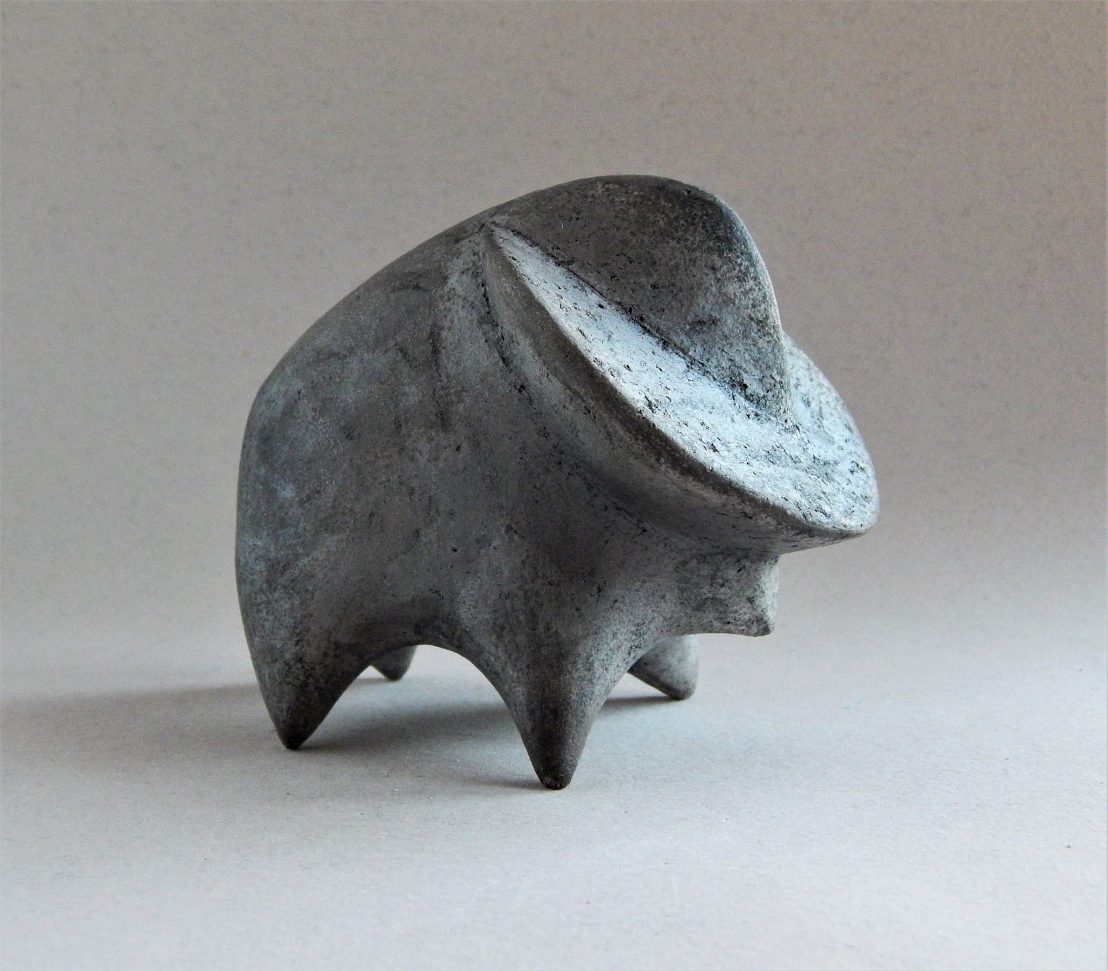 Ceramic Sculpture "buffalo",bull Figurine,statuette,black Art ...