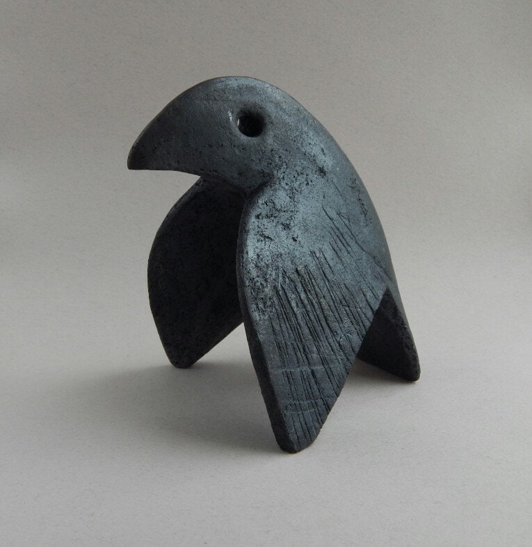 Ceramic Sculpture raven a Figure of a Raven a - Etsy UK
