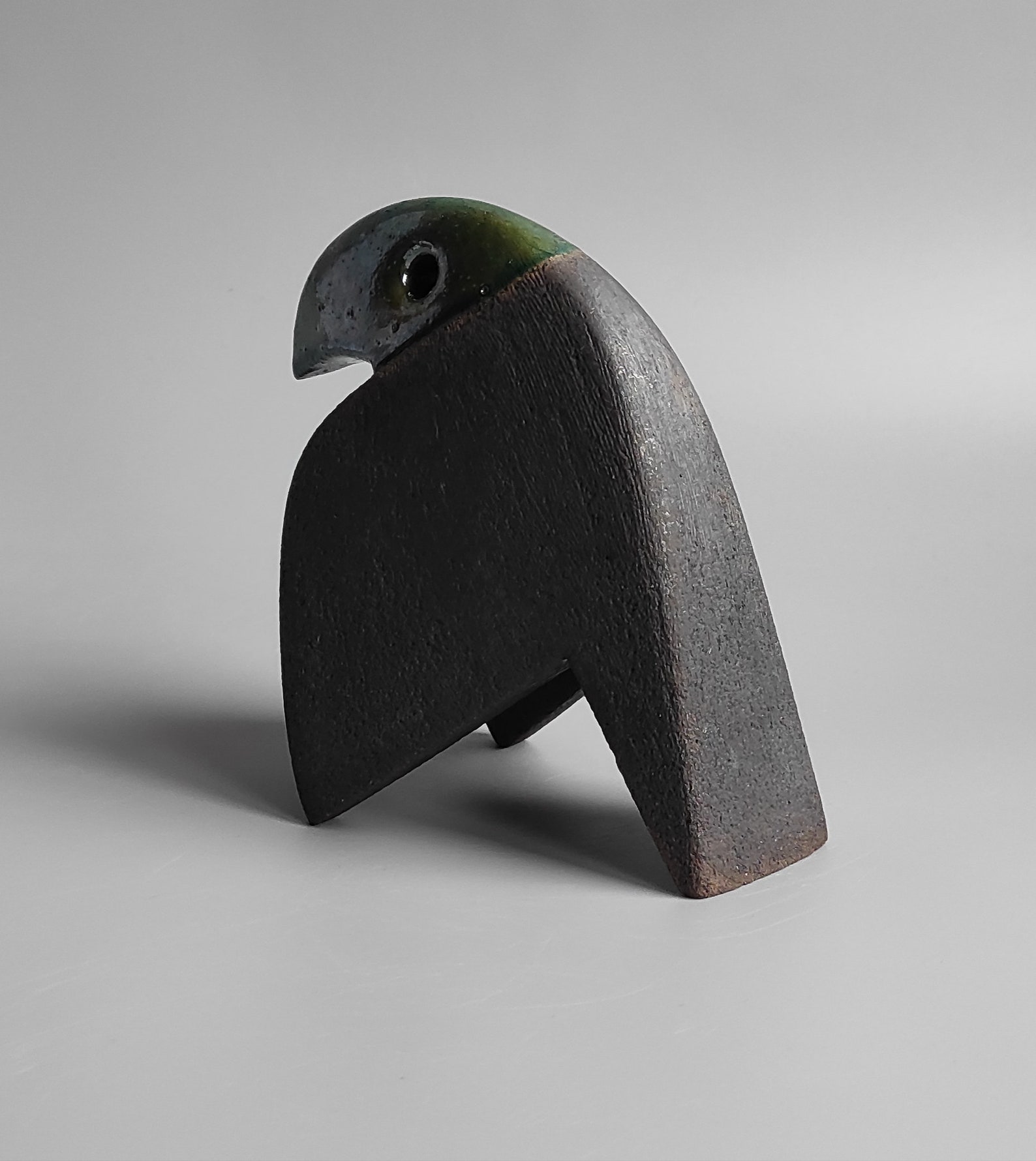 Ceramic Sculpture blue Raven Raku Ceramic - Etsy