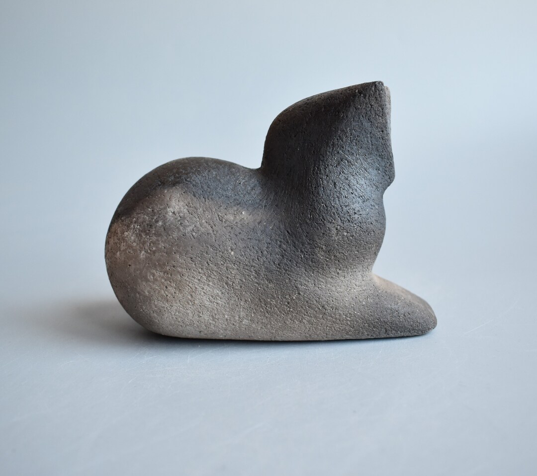 Ceramic Sculpture "gray Cat",cat Figurine, Pets,a Collection of Cats ...