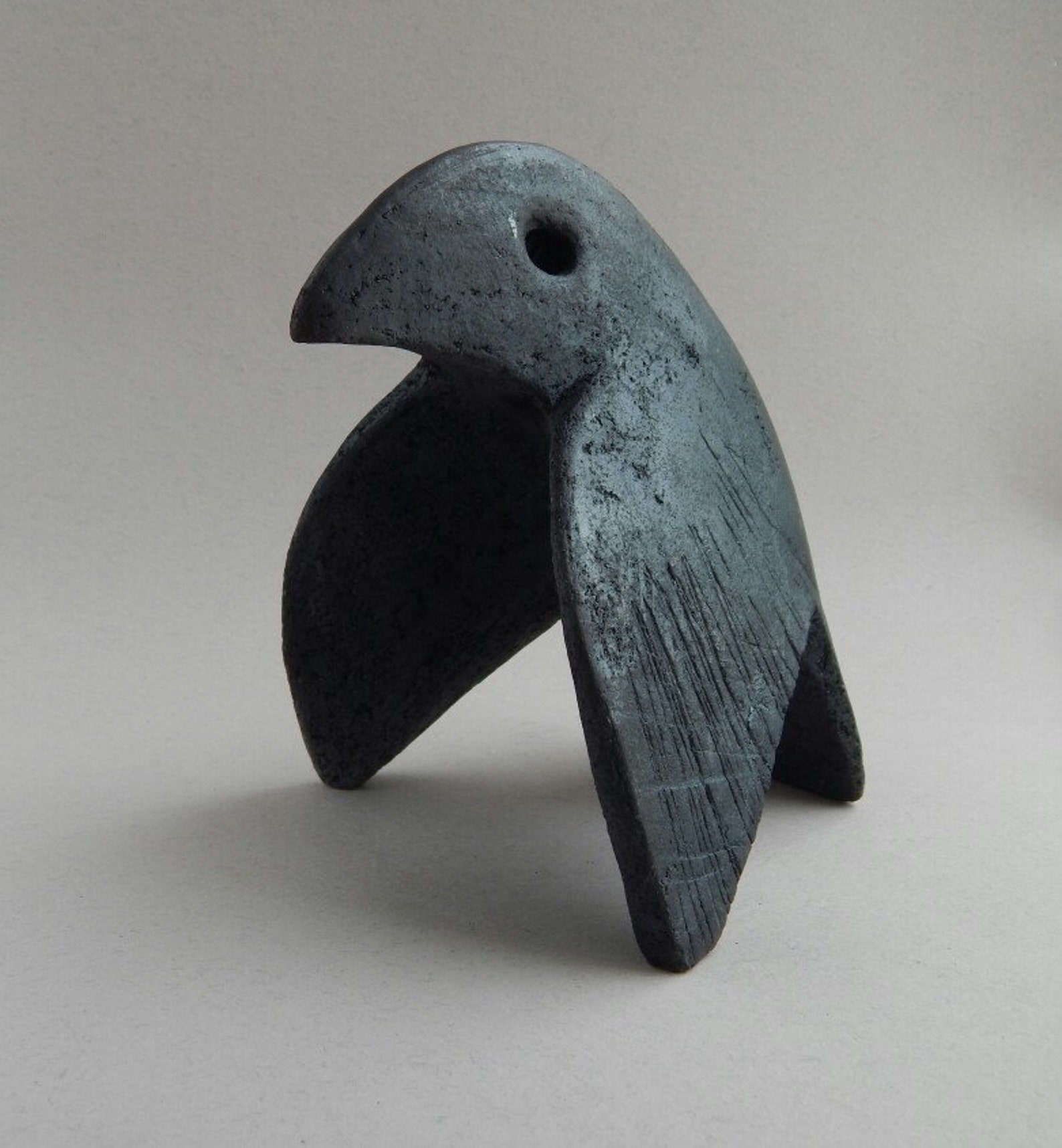 Ceramic sculpture Raven a figure of a raven a | Etsy