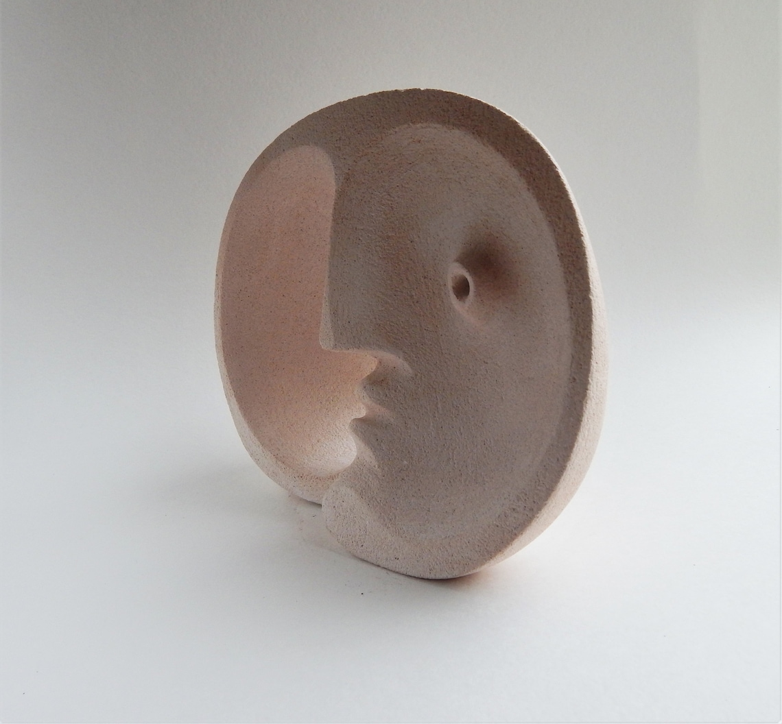 Ceramic sculpture woman's face ceramicsartsculpture | Etsy