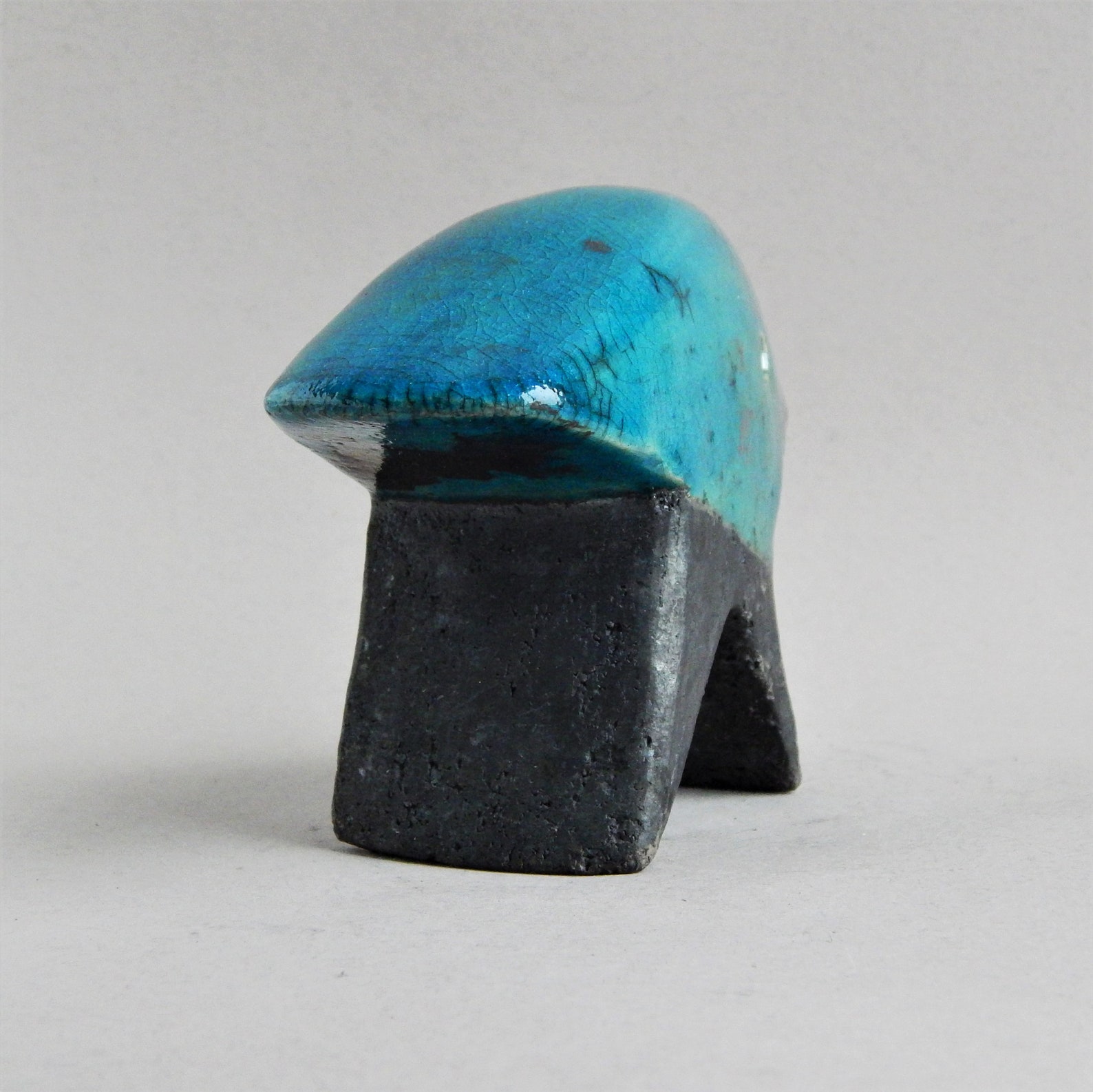 Ceramic Sculpture blue Raven Raku Ceramic | Etsy