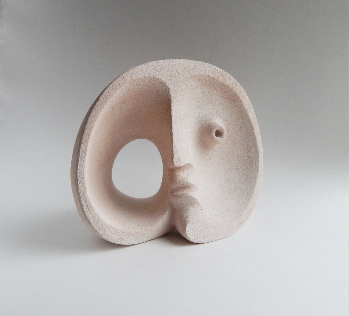 Ceramic sculpture woman's face ceramicsartsculpture | Etsy