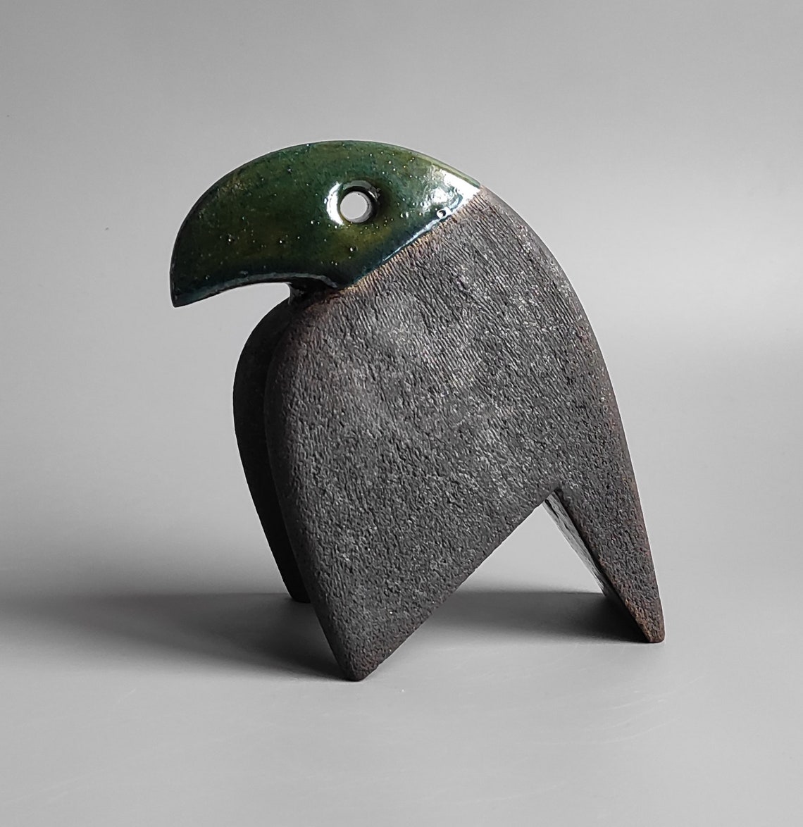 Ceramic Sculpture blue Raven Raku Ceramic - Etsy
