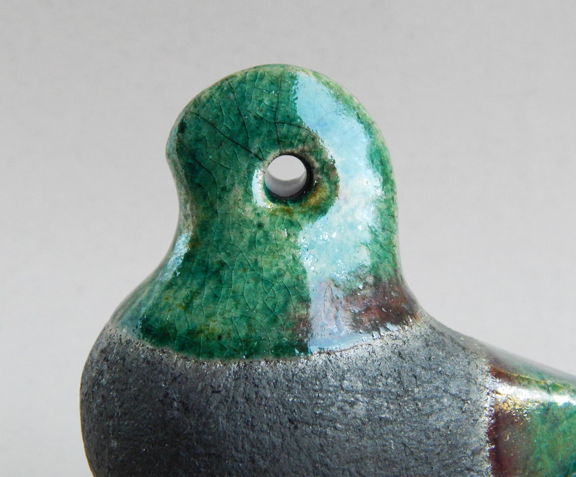 Ceramic Sculpture blue Birdpottery Handmade bird | Etsy