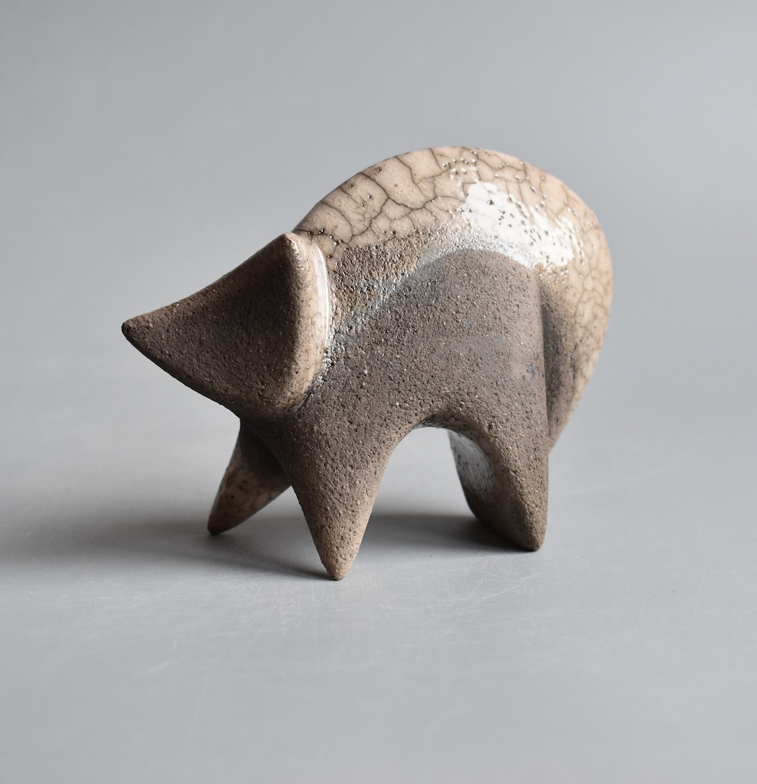 Ceramic Sculpture "black Cat",sculpture Raku,cat Figurine, Pets,animal ...