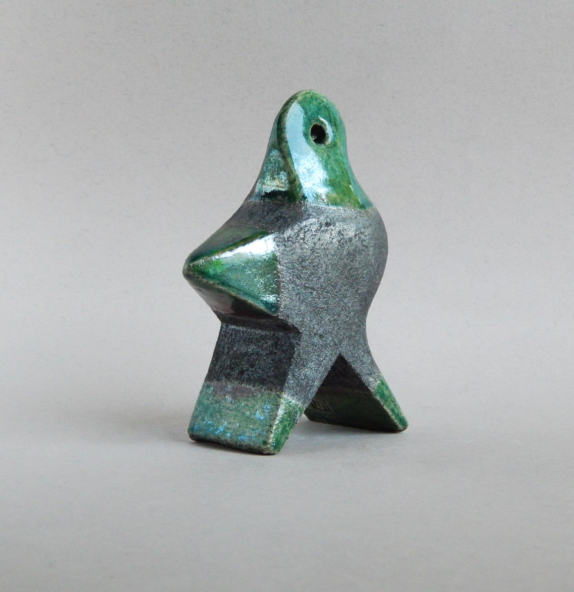 Ceramic Sculpture "blue Bird",pottery Handmade ,bird Figurine,pottery ...