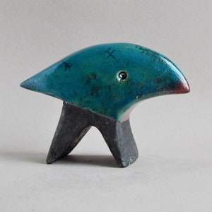 Ceramic Sculpture "blue Raven" , Raku Ceramic , Sculpture of Crows ...