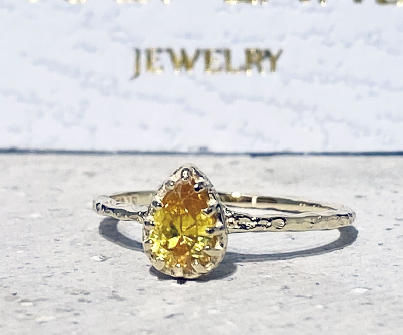 Citrine Ring Gold Ring Gemstone Ring Stacking Ring - Etsy