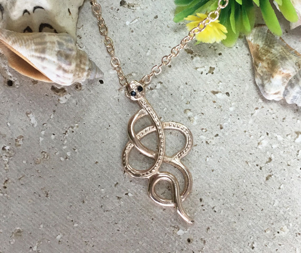 Gold Snake Necklace Tiny Serpent Necklace Gold Filled - Etsy