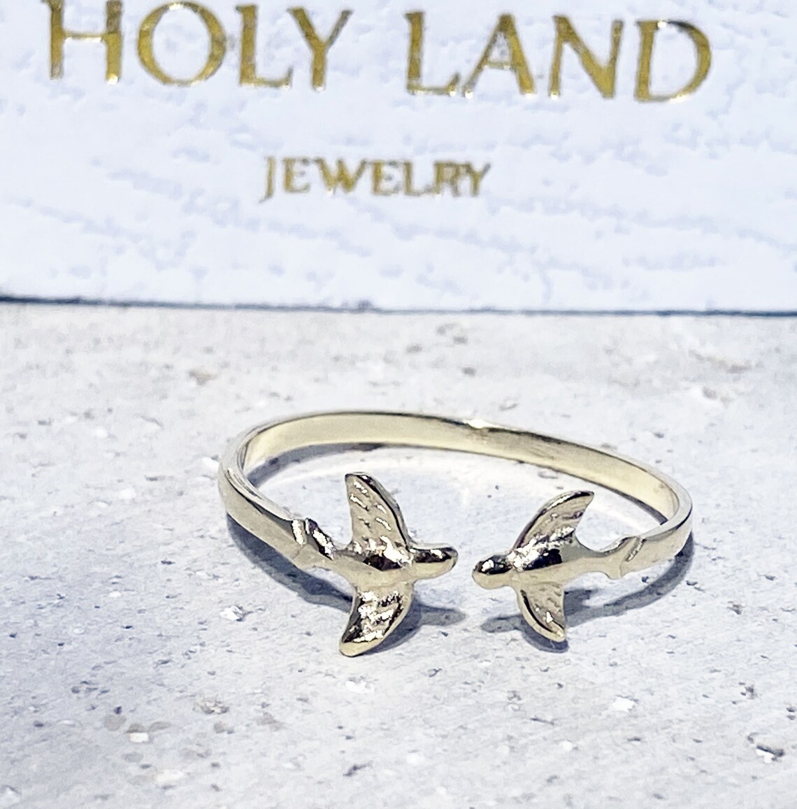 Branch Bird Ring - Love Birds Ring - Gold Ring - Stacking Ring ...