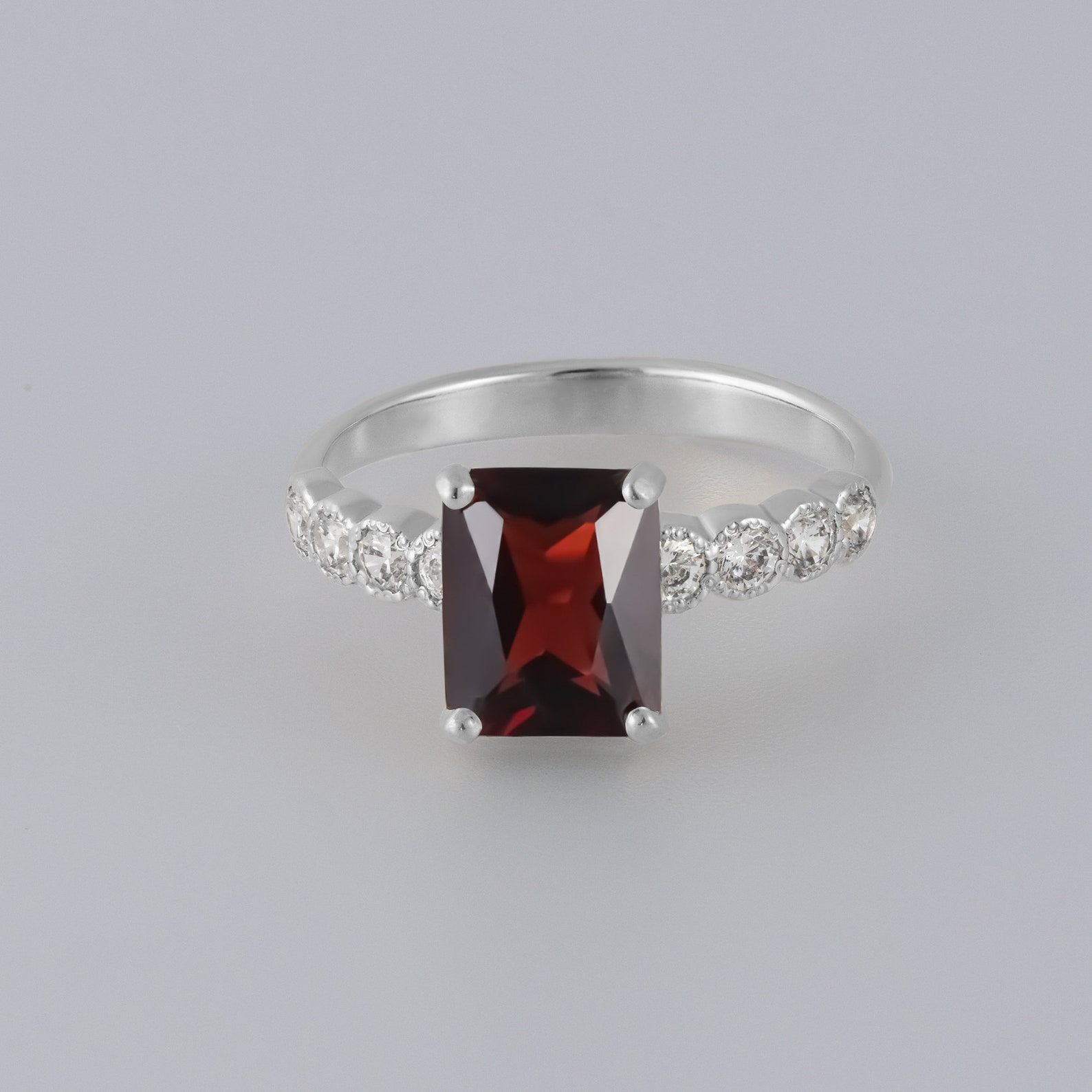 Red Garnet Ring January Ring Statement Ring Gold Ring Engagement Ring ...